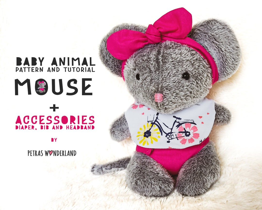 PDF Baby Animal Mouse Sewing Pattern & Tutorial - Soft Toy Mouse Rat ...