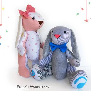 PDF Memory Bunny Sewing Pattern & Tutorial, Stuffed Animal Doll Sewing ...