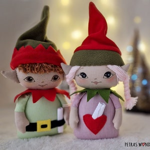 Santa's Helpers Boy and Girl Elf Doll Sewing Pattern Pdf and Video ...