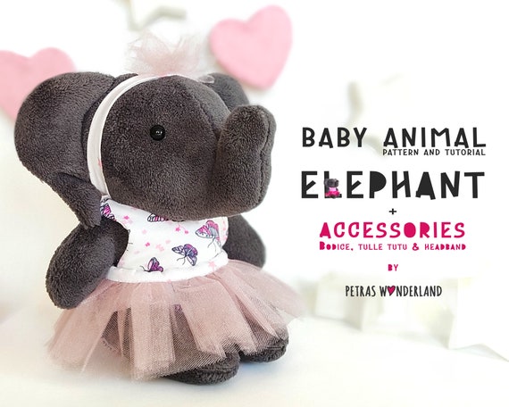 PDF Baby Animal Elephant Sewing Pattern and Tutorial Stuffed | Etsy