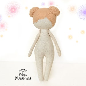 PDF Doll Body Pattern and Tutorial With Hair 10“, Cloth Doll Easy ...