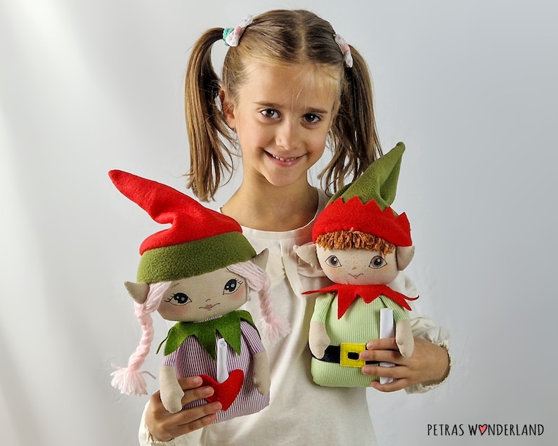 Santa's Helpers Boy and Girl Elf Doll Sewing Pattern Pdf - Etsy