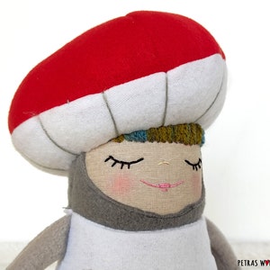 Mushroom Doll Stuffed Animal Sewing Pattern and Tutorial, Beginner ...