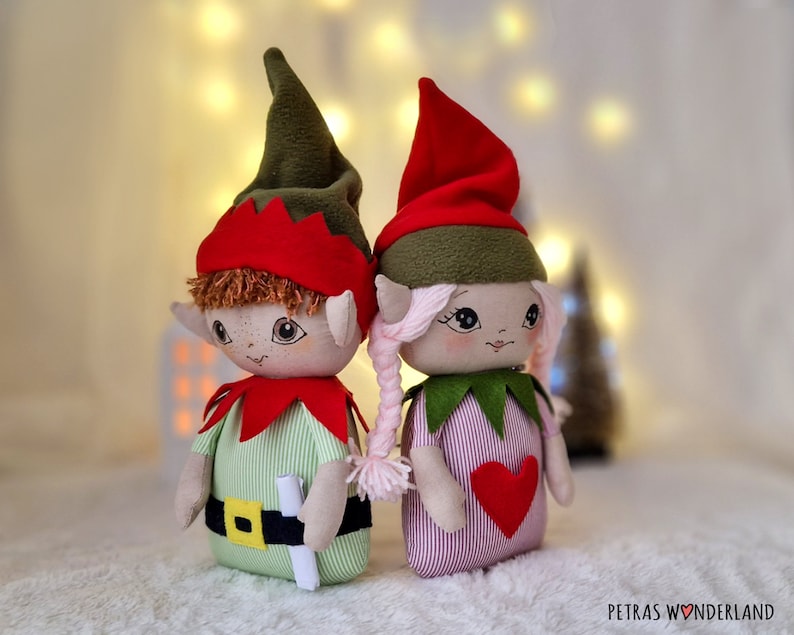 Santa's Helpers Boy and Girl Elf Doll Sewing Pattern Pdf - Etsy