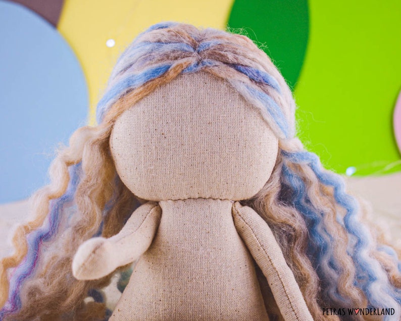 Pdf Rag Doll Body 11 Inch Tall With Yarn Hair Sewing Pattern | Etsy