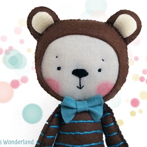 PDF Teddy Bear Sam Sewing Pattern and Tutorial, Woodland Animal, Easy ...