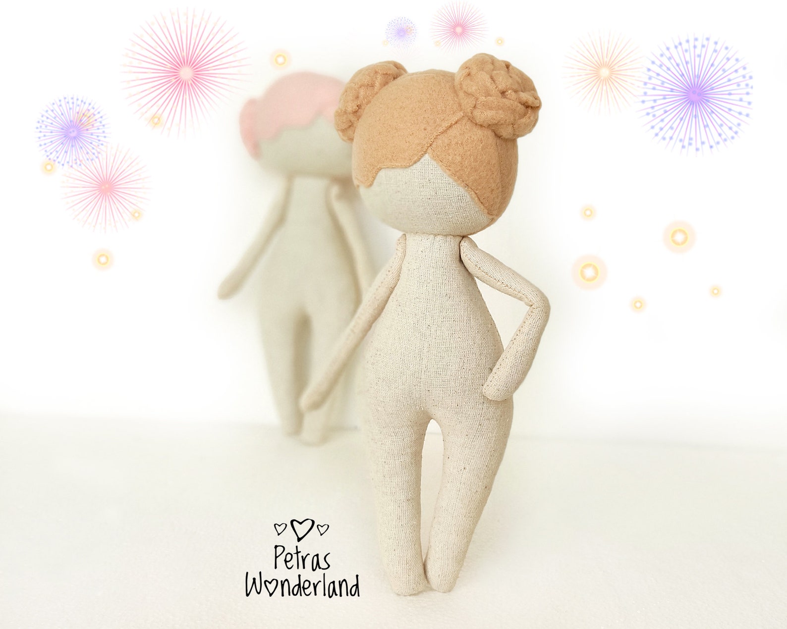 PDF Doll Body Pattern and Tutorial With Hair 10 Cloth Doll - Etsy