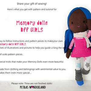 PDF Memory Doll Girls Sewing Pattern, Sewing Tutorial for Cloth Doll ...