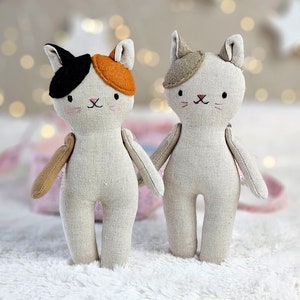 PDF Mini Cat Doll 6.5” Sewing Pattern: Make a Tiny Stuffed Animal Toy ...