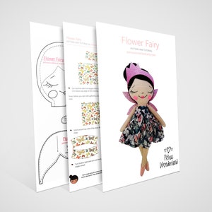 Flower Fairy Cloth Doll PDF Sewing Pattern and Tutorial 15“ Tall With ...