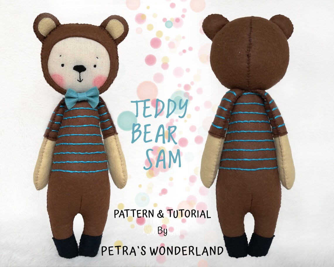 PDF Teddy Bear Sam Sewing Pattern and Tutorial Woodland | Etsy