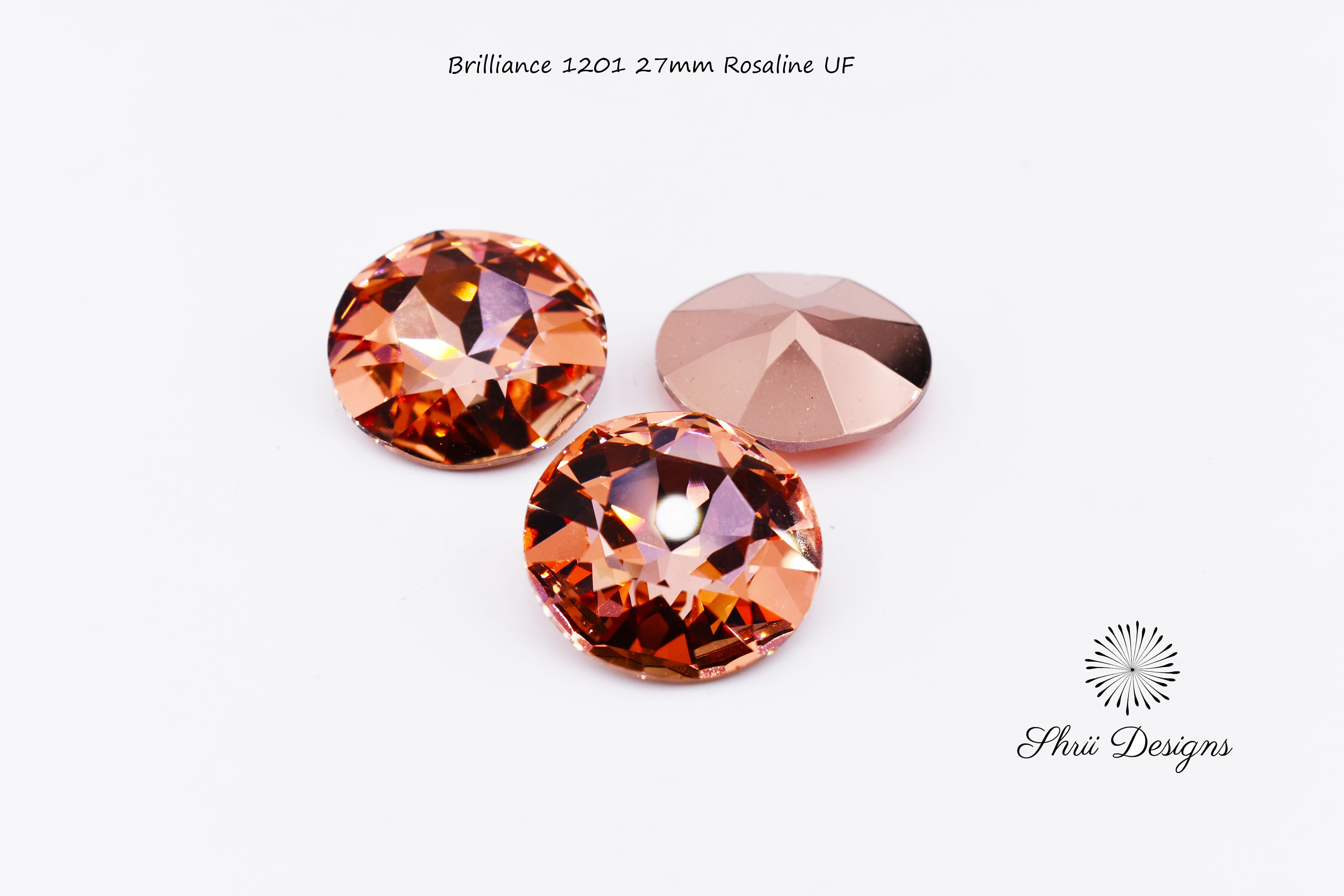 Brilliance 1201 27mm Crown Stone, Rosaline UF, Austrian Crystal - Etsy