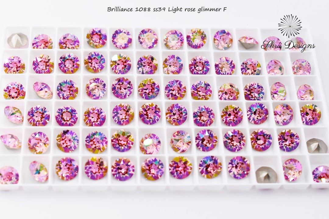 Brilliance 1088 Ss39 Chatons Light Rose Glimmer F, Pack of Six ...