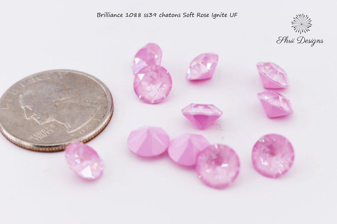 Brilliance 1088 Ss39 Chatons Soft Rose UF, Pack of Six Austrian Crystal ...