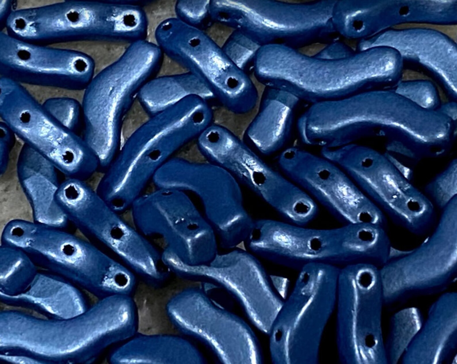 Bridge Bead 3 Holes Pack of 30. Matte Metallic Light Blue - Etsy