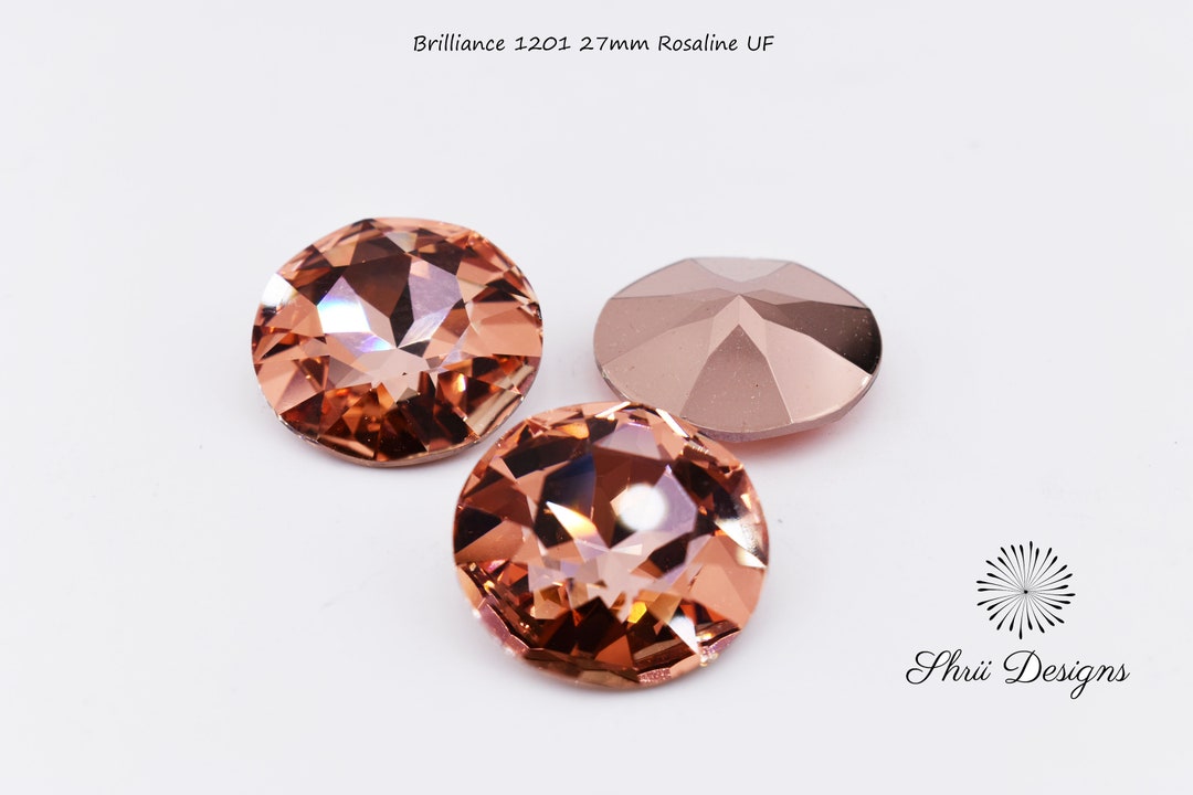 Brilliance 1201 27mm Crown Stone, Rosaline UF, Austrian Crystal - Etsy