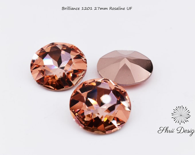 Brilliance 1201 27mm Crown Stone, Rosaline UF, Austrian Crystal - Etsy