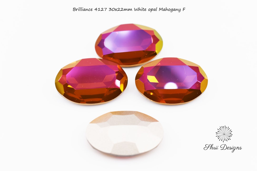 Brilliance 4127 30x22mm White Opal Mahogany F, Austrian Crystal, Large ...
