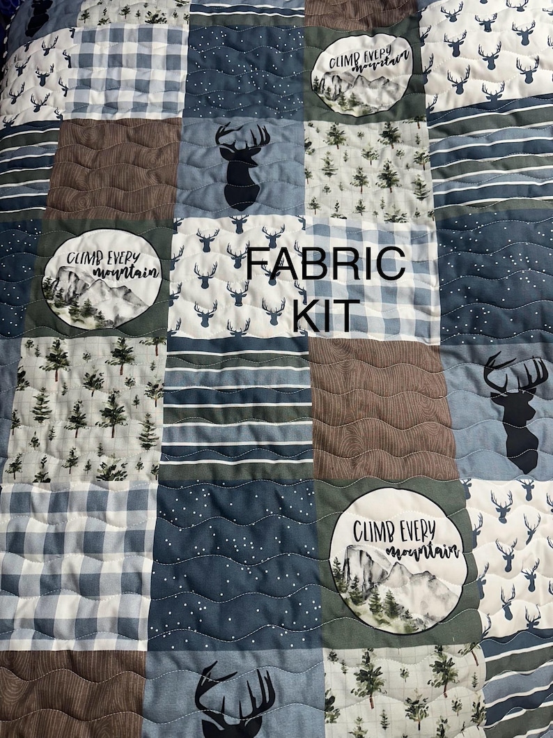 Baby Boy FABRIC Kit| DIY Quilt KIT| Adventure Theme Kit | Deer| Buck ...