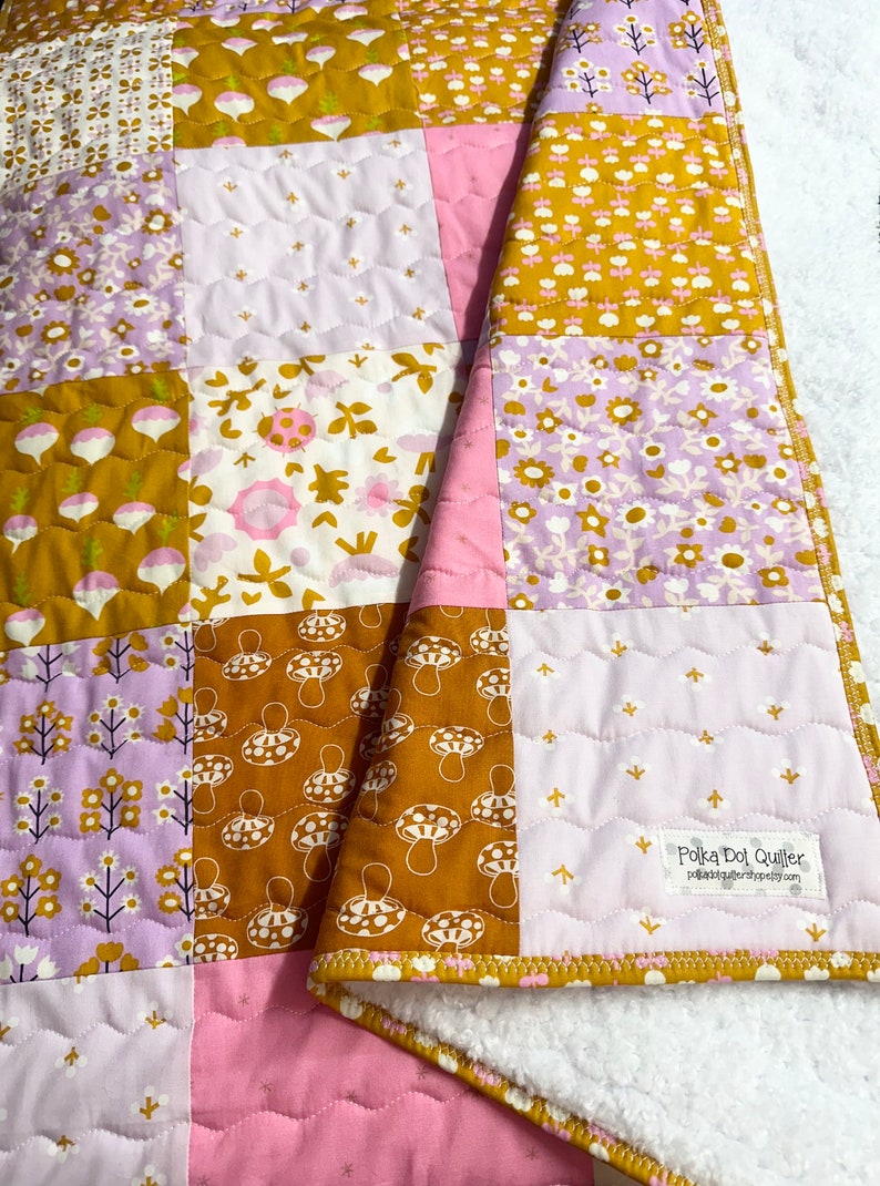 Baby Girl Quilt| Handmade| Patchwork| Florals| Nursery Decor| Crib ...
