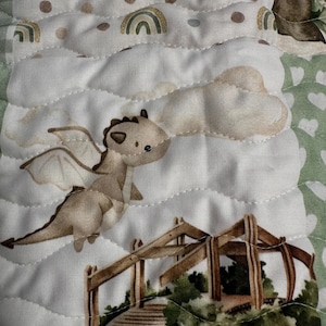 Baby Boy Quilt| Handmade| Dragon Theme| Nursery Decor| Dragon Baby ...