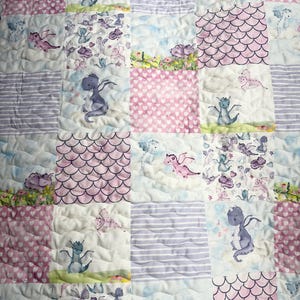 Baby Girl Quilt| Handmade| Dragon Theme| Nursery Decor| Dragon Baby ...