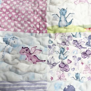 Baby Girl Quilt| Handmade| Dragon Theme| Nursery Decor| Dragon Baby ...