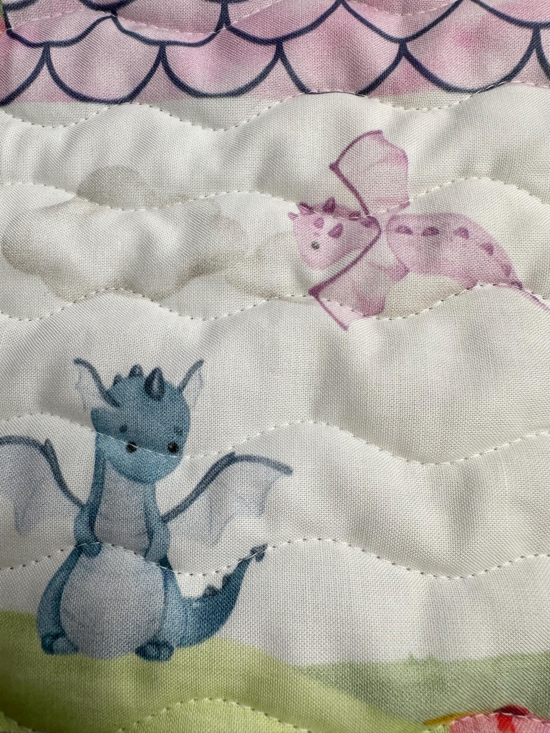 Baby Girl Quilt| Handmade| Dragon Theme| Nursery Decor| Dragon Baby ...