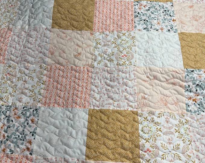 Baby Girl Quilt Handmade Patchwork Florals Nursery Decor - Etsy