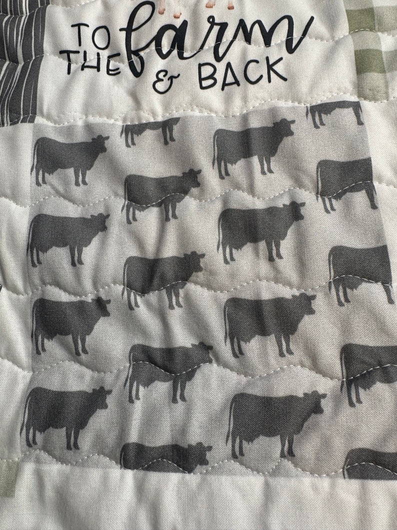 Baby Boy Quilt Handmade Farm Theme Crib Bedding Nursery Decor Handmade ...