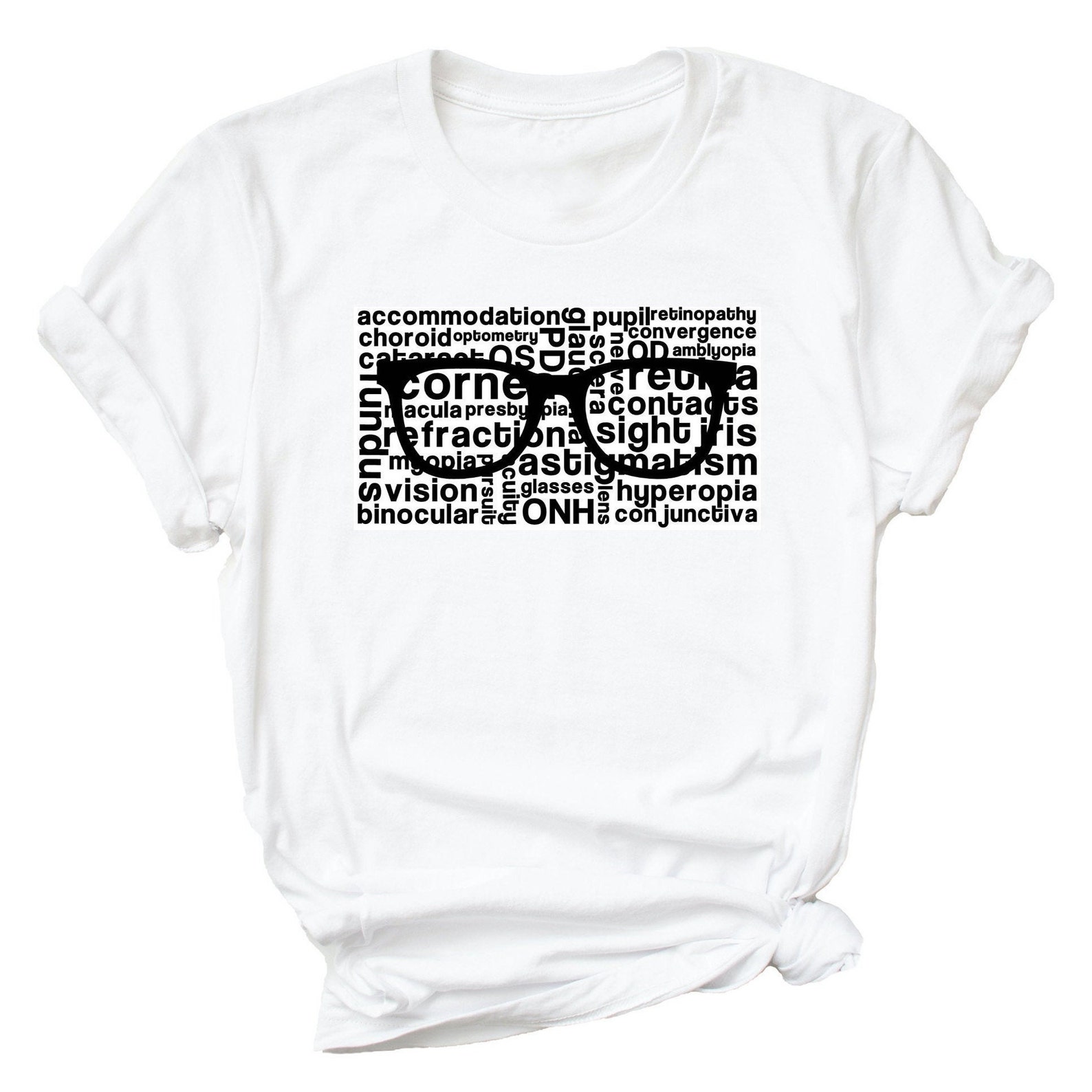 Opto Words T-shirt | Optometrist, Optician, Ophthalmologist, Ophthalmic ...