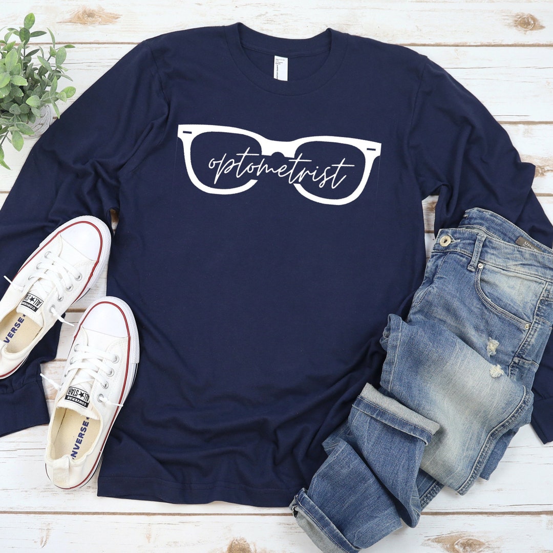 Optometrist Eyeglasses Long Sleeve T-shirt | Optometry Glasses Tee ...