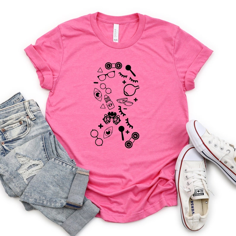 Opto Symbols Breast Cancer Awareness Ribbon T-shirt - Etsy