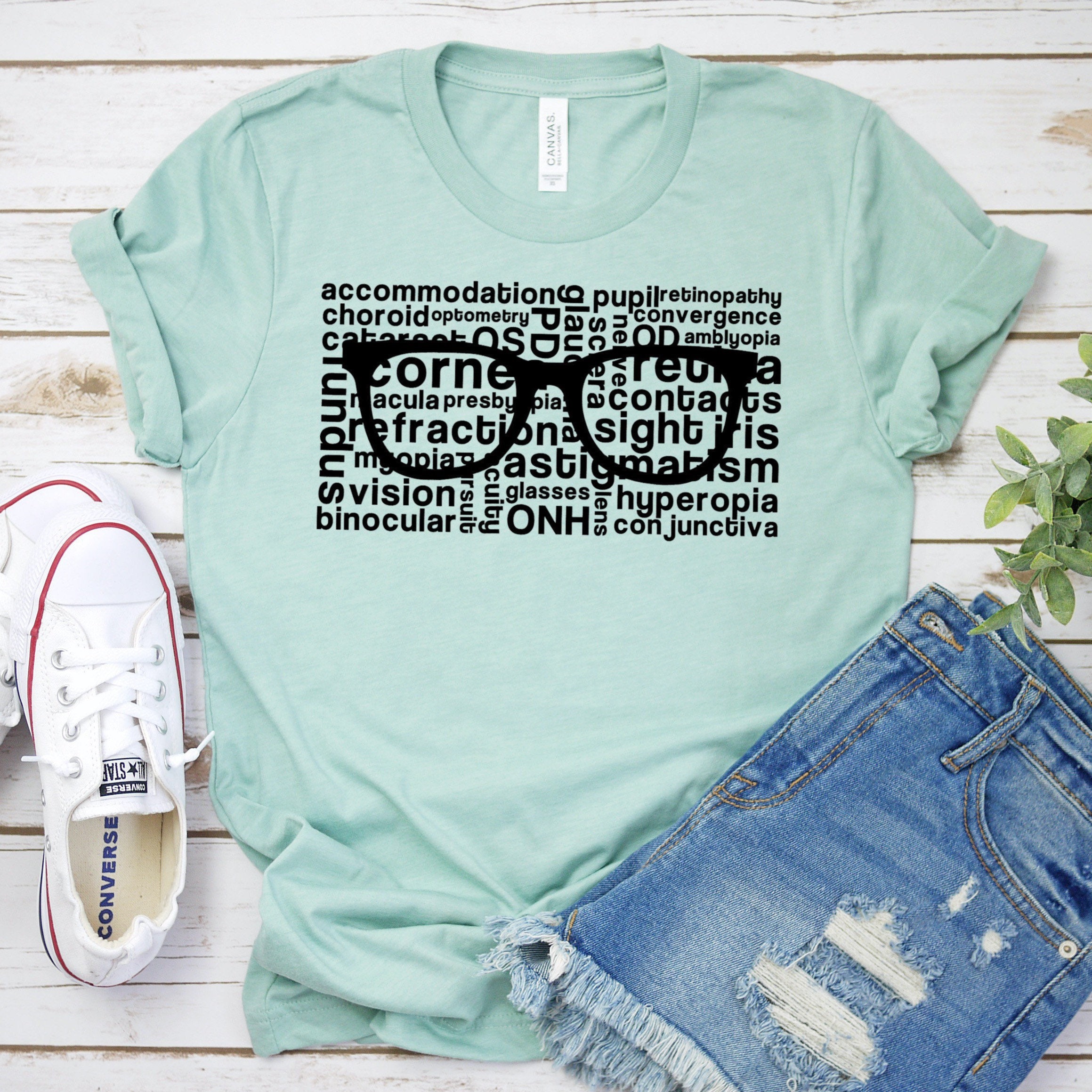 Opto Words T-shirt Optometrist Optician Ophthalmologist | Etsy