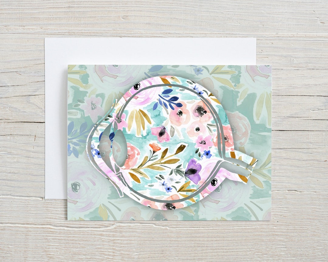 Floral Eye Blank Greeting Card | Optometrist, Optician, Ophthalmologist ...