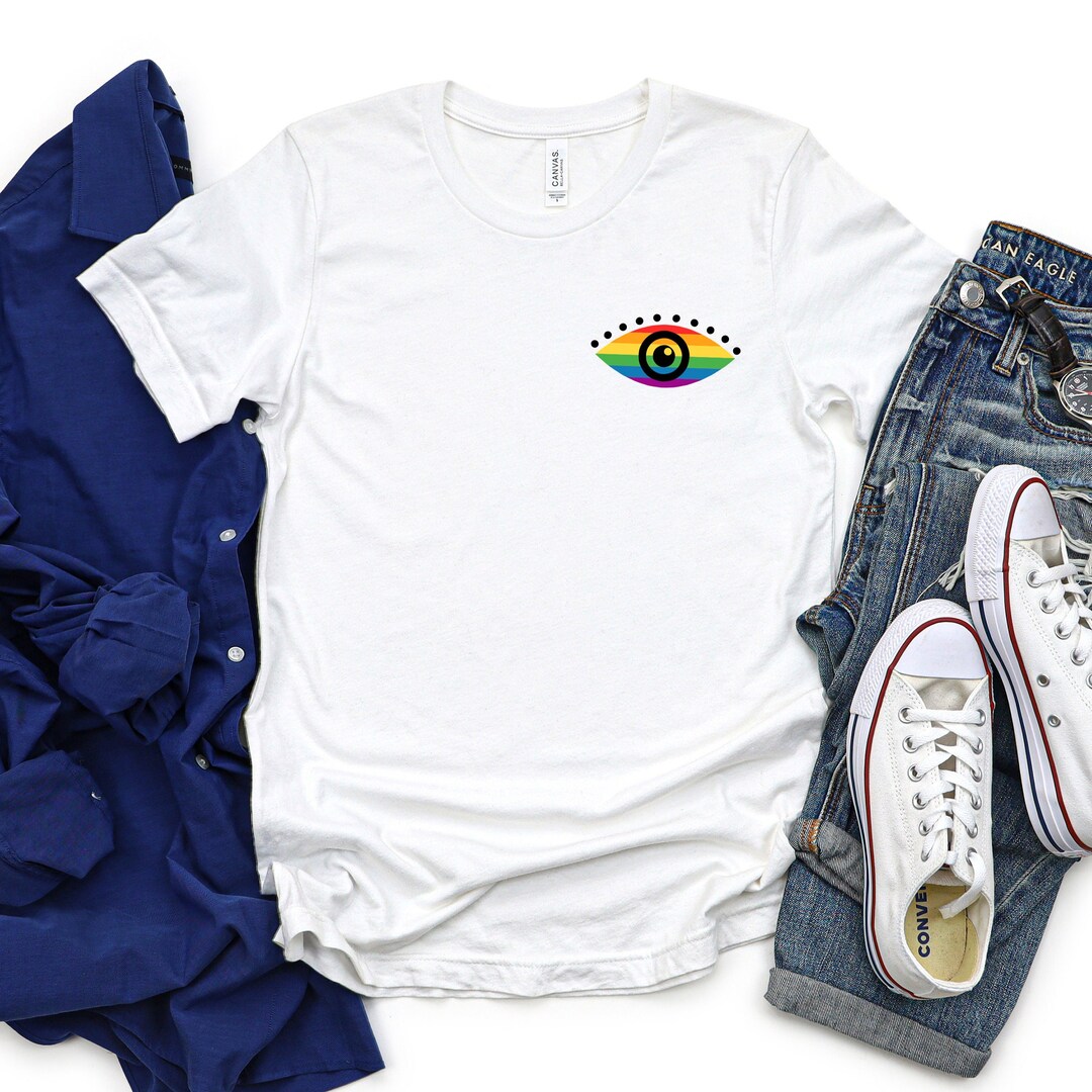Pride Eye T-shirt | Optometrist, Rainbow Glasses Tee, Opto T-shirt ...