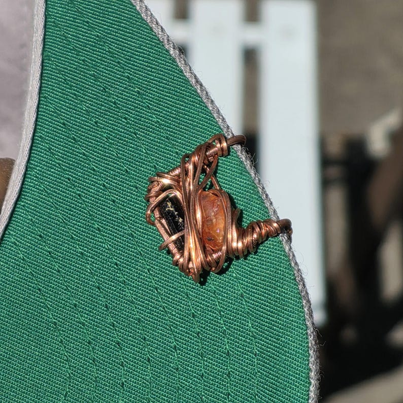 Double Sided Hat Brim Clip | Carnelian Black Tourmaline Wire Wrapped ...