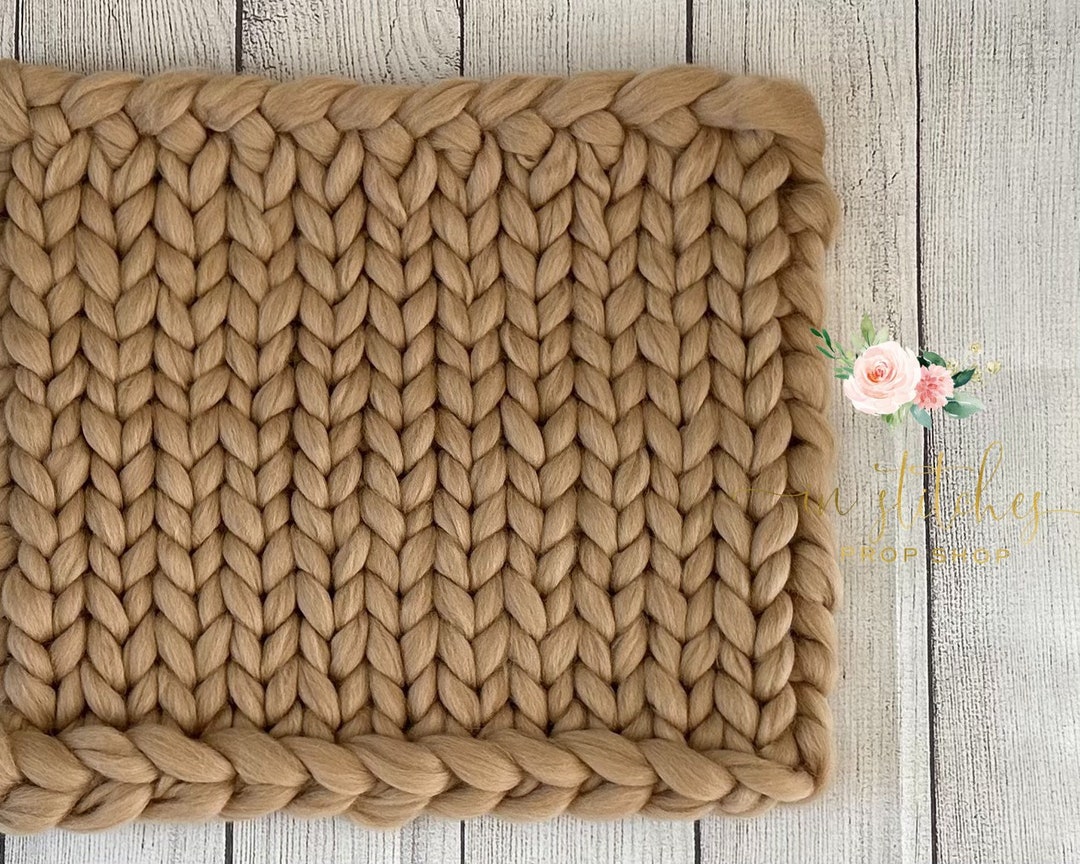 Real Wool Bump Blanket Basket Stuffer, Photography Prop. Color: Light ...