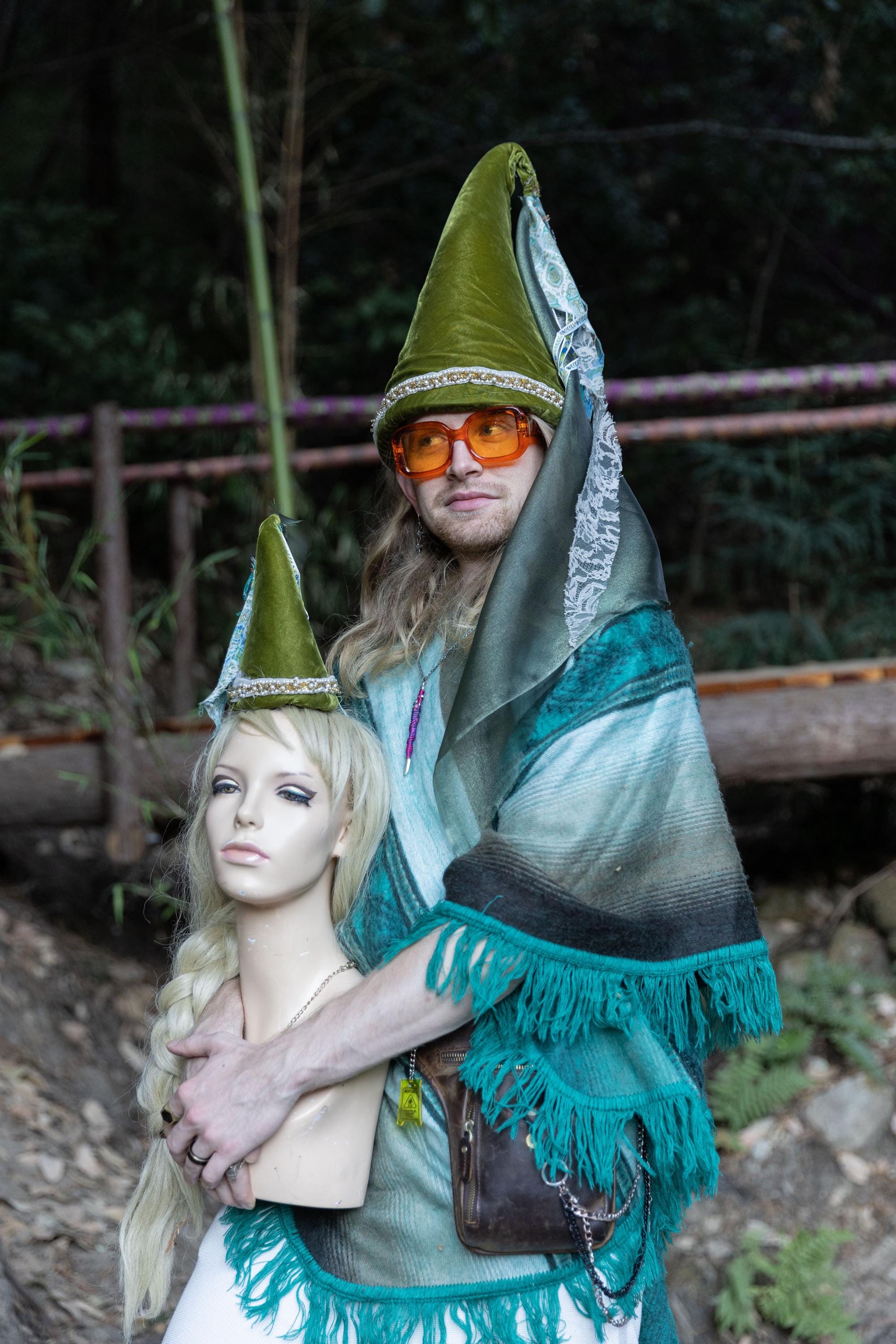 Green Velvet Wizard Hat Set - Etsy