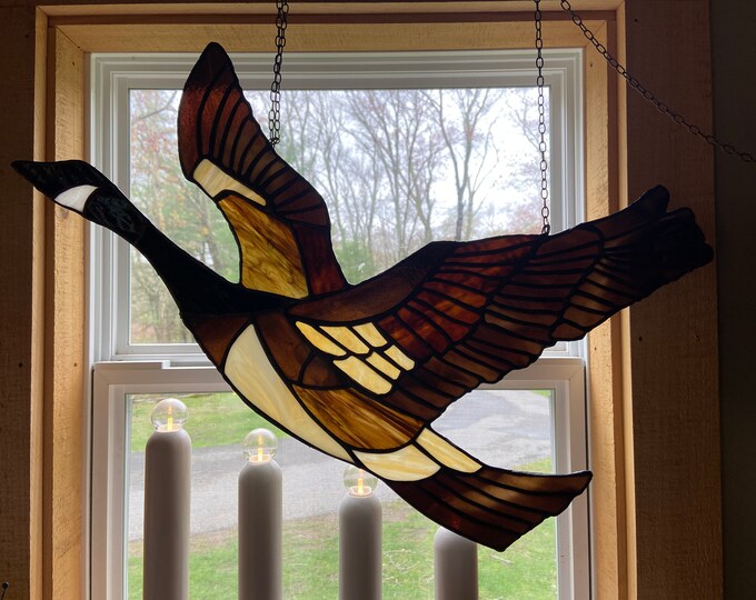 Canadian Goose Stained Glass, Goose Glass Art, Gifts, Father's Day ...
