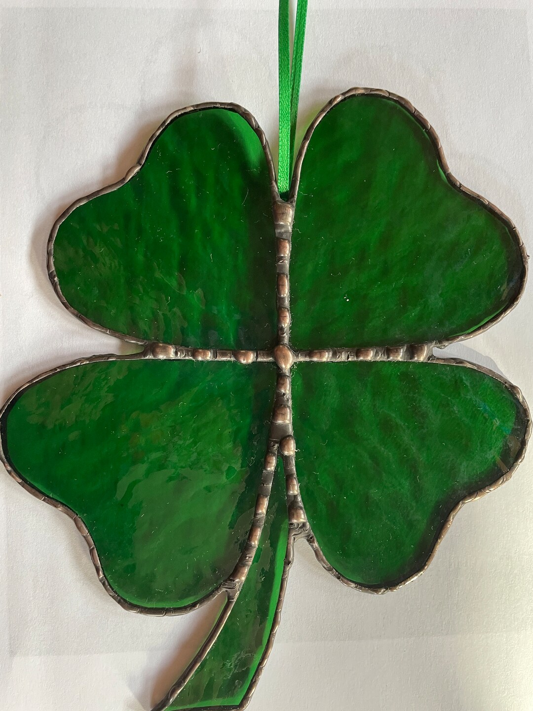 Shamrock in Stained Glass, Stained Glass Shamrock, Shamrock Suncatcher ...