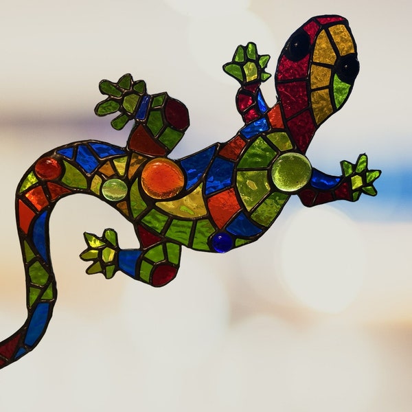 Stained Glass Lizard - Etsy