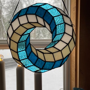 Geometric Stained Glass Suncatcher, Stained Glass Geometric Suncatcher ...