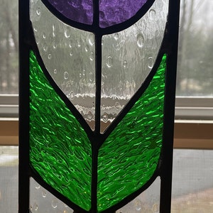 Tulip Stained Glass Stained Glass Tulip Tulip Panel Gifts | Etsy