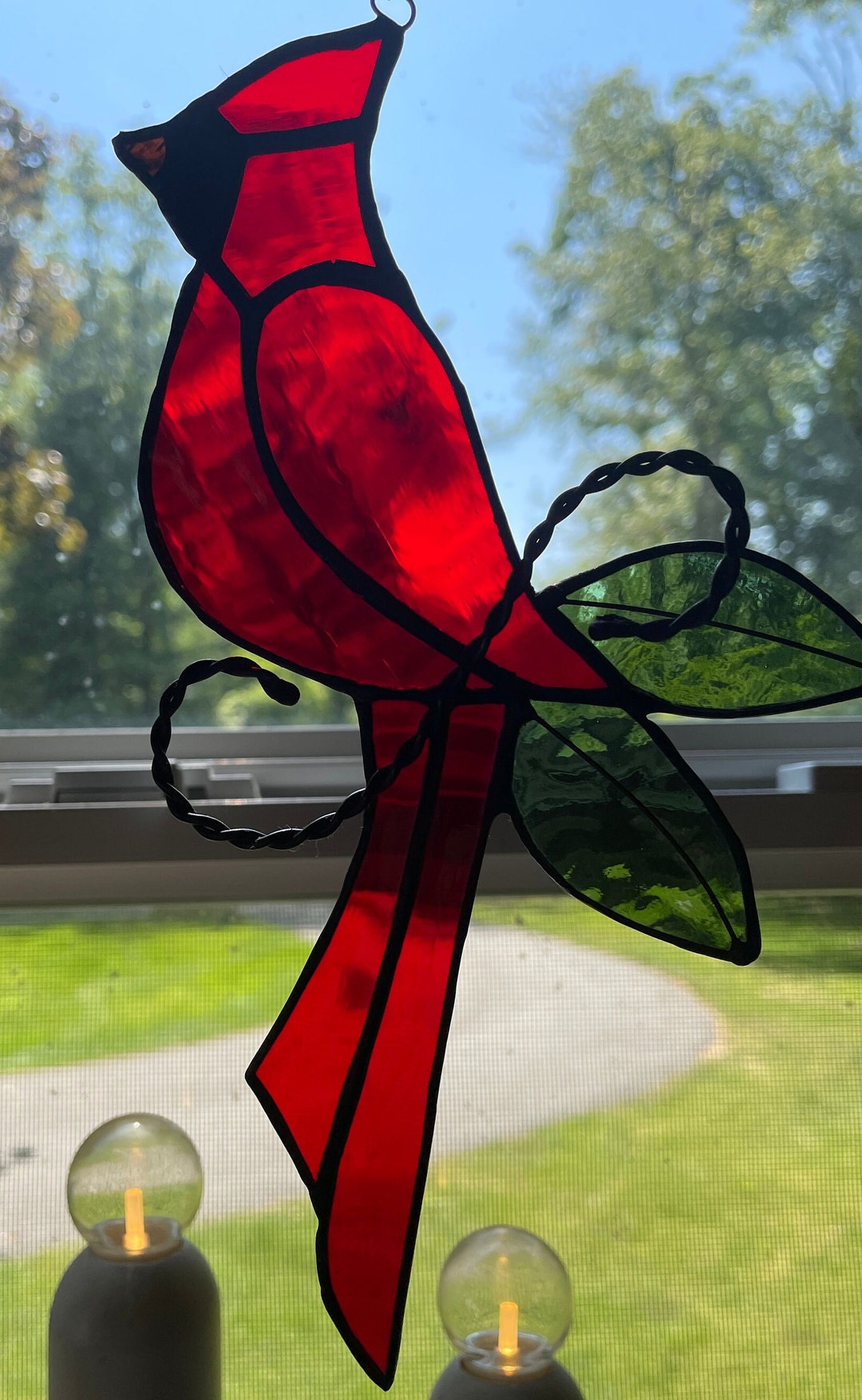 Cardinal Stained Glass Suncatcher Cardinal Glass Art - Etsy