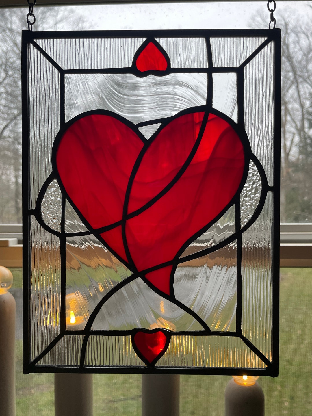 Heart in Stained Glass, Stained Glass Heart, Glass Gifts, Valentine's ...