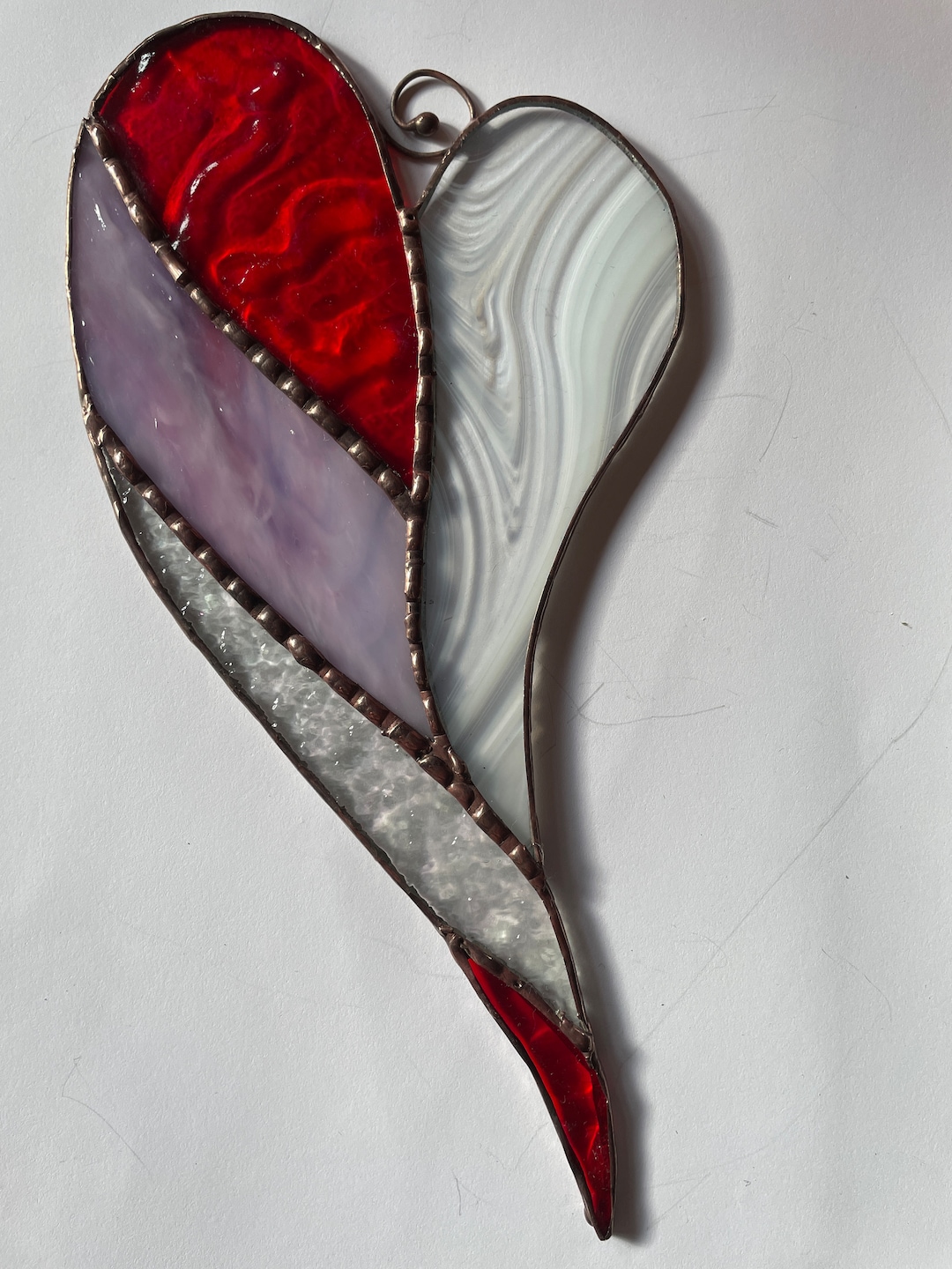 Stained Glass Heart, Valentine's Day, Stained Glass Suncatcher, Glass ...