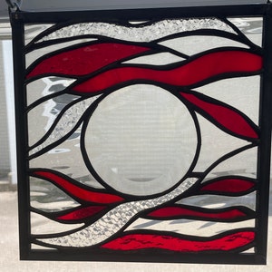 Stained Glass Waves, Waves in Stained Glass, Panel in Stained Glass ...