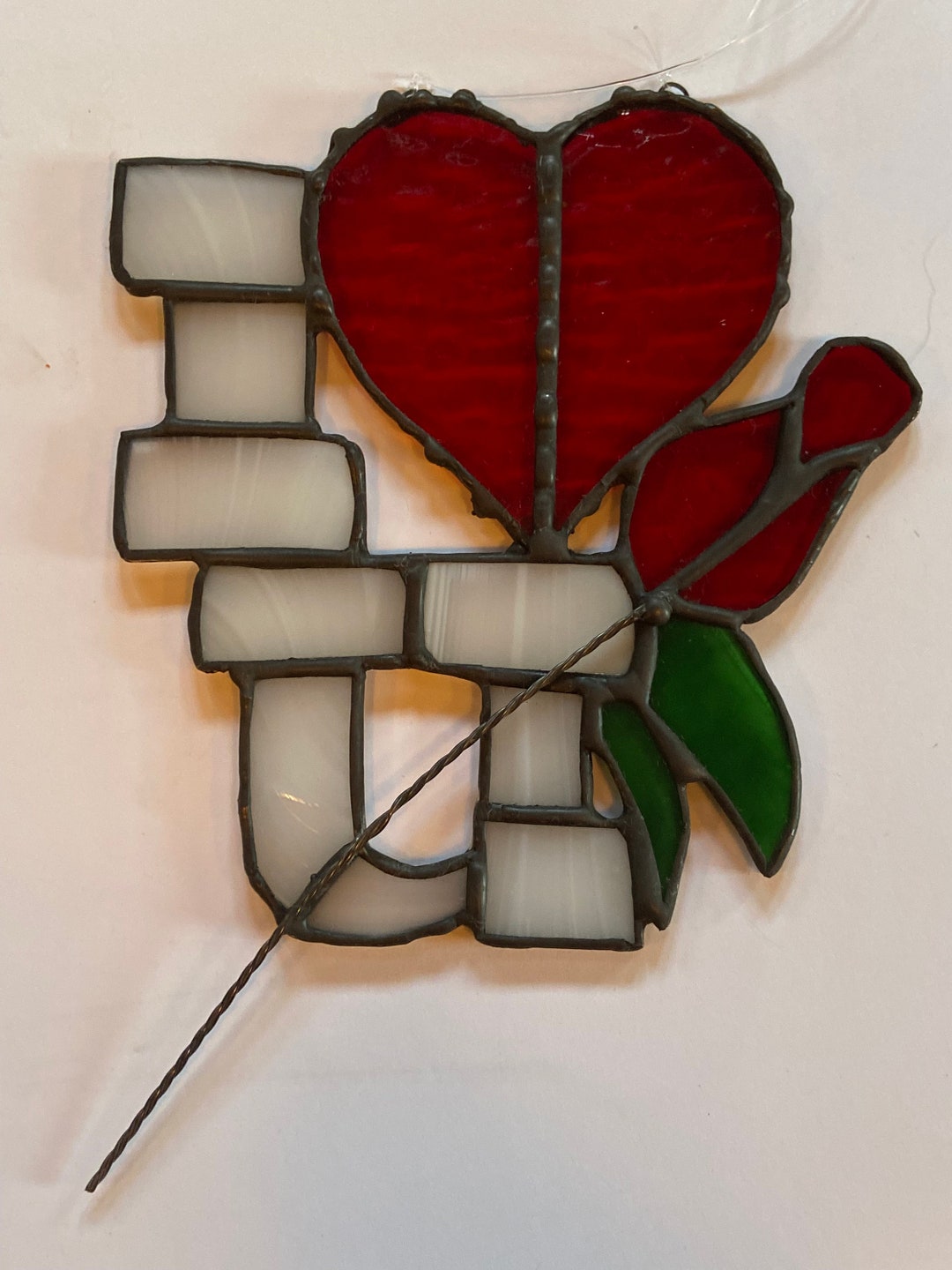 I Love You in Stained Glass, Stained Glass Heart, Valentine's Day Gift ...