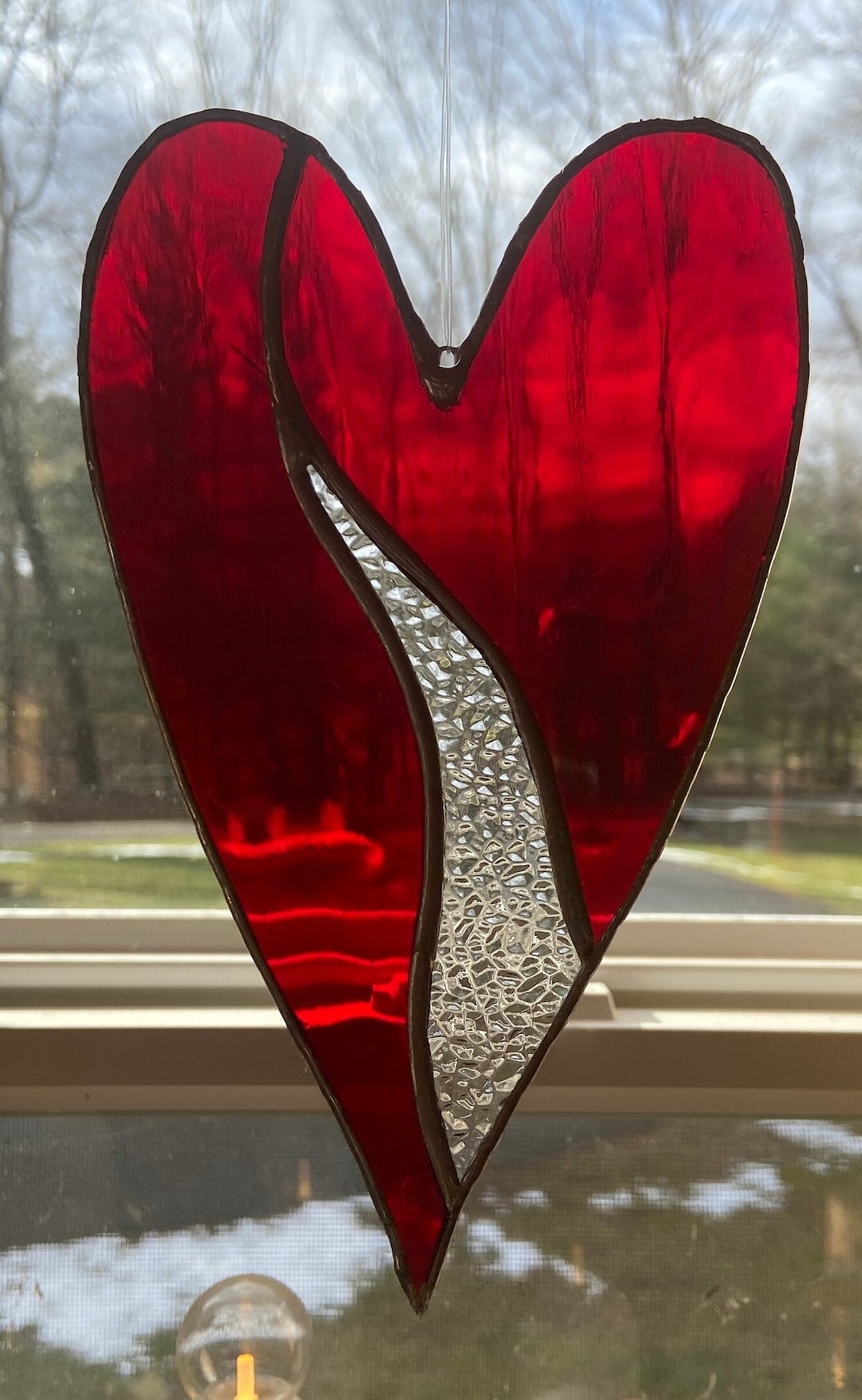 Heart in Stained Glass Stained Glass Heart Valentine's - Etsy